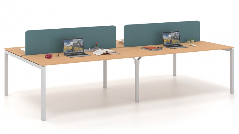 NEO Quad Workstation With Length and Width Spaces
